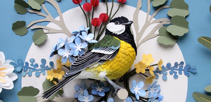 Paper Bird Stamps by Diana Beltrán Herrera - ArtisticMoods.com